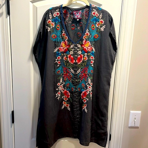 Johnny Was | Dresses | Johnny Was Linen Embroidered Dress Micro Mini ...